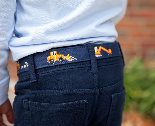 MYSELF BELTS - Orange Construction Print Easy Velcro Belt For Toddlers ...